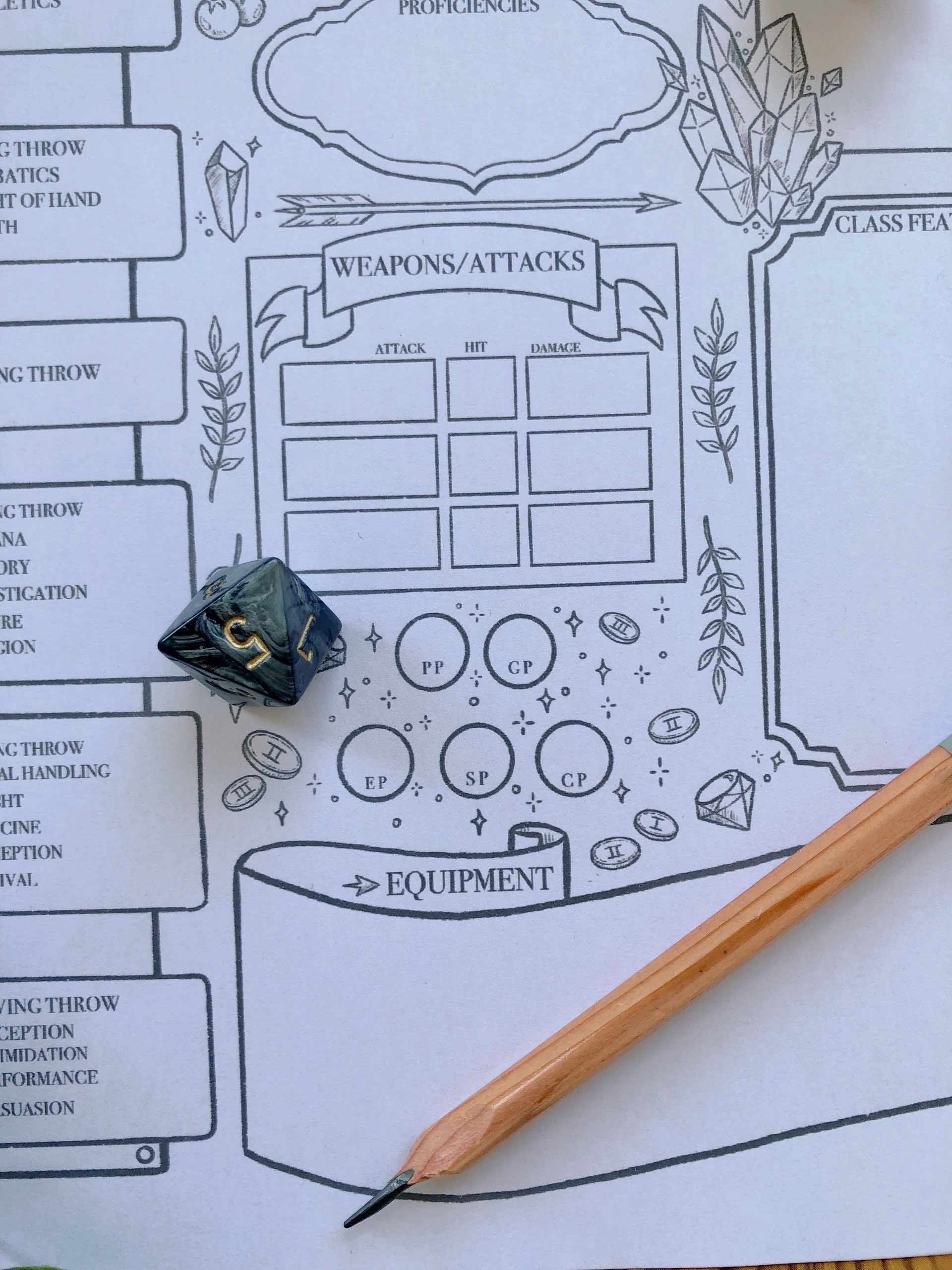Dnd 5e Character Sheet Printable Download for Dungeons and - Etsy Canada