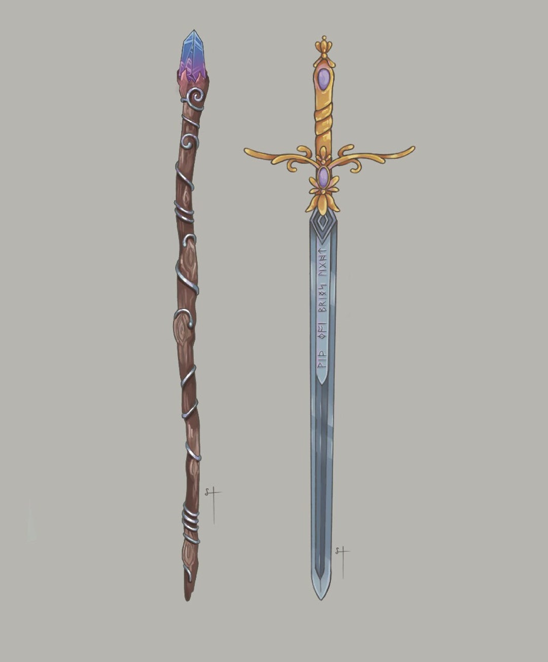 Custom Fantasy Sword TWO Weapons | Fantasy Prop | Magical Item | D&D OC ...