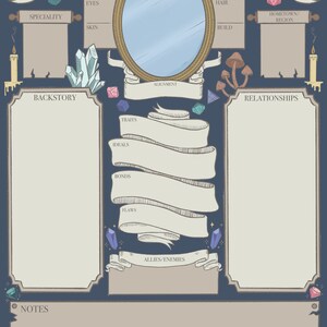 Dnd 5e Character Sheet - Full Colour Blue Background - Printable ...