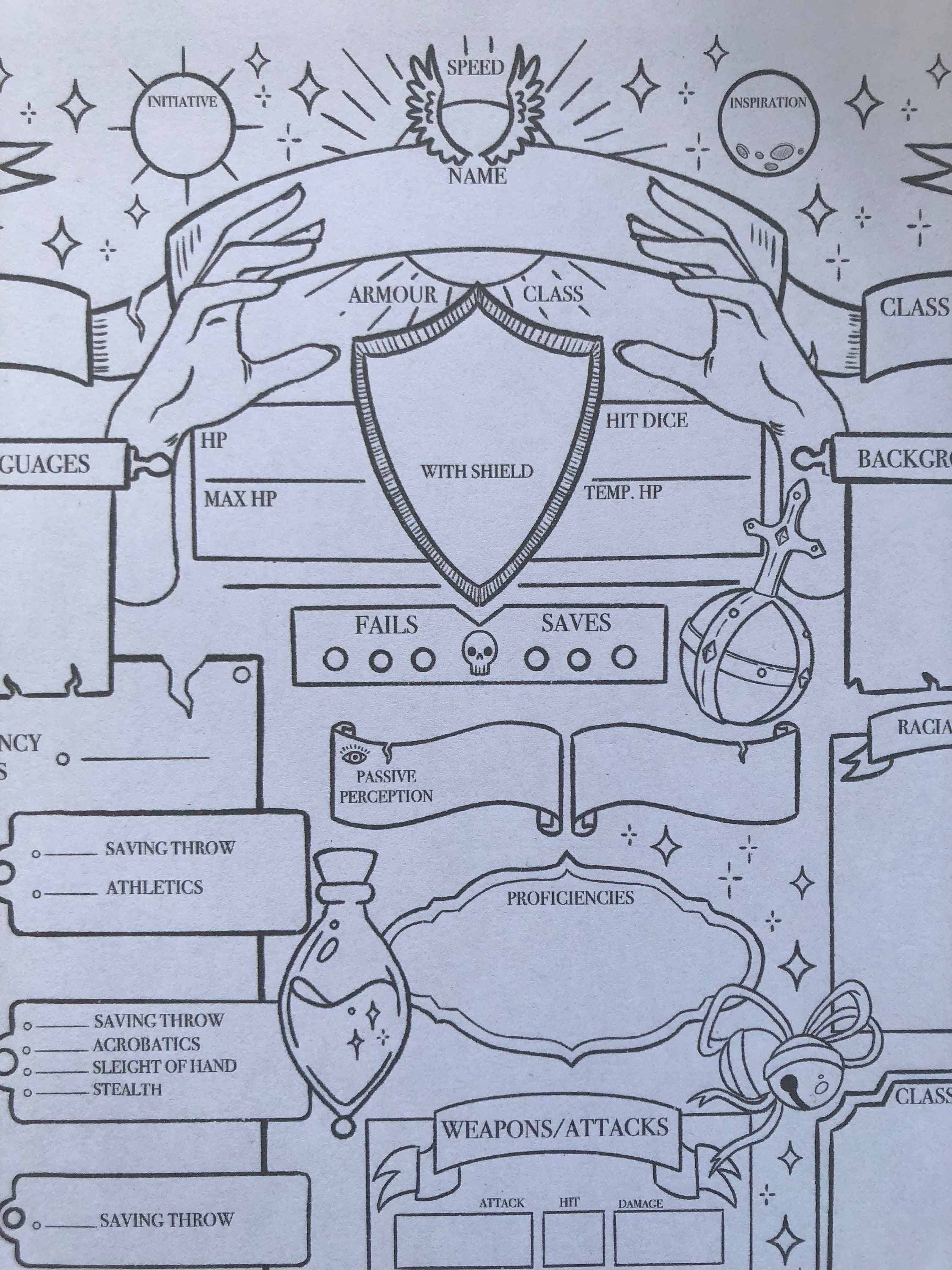Dnd 5e Cleric Character Sheet - Printable Download for Dungeons and ...