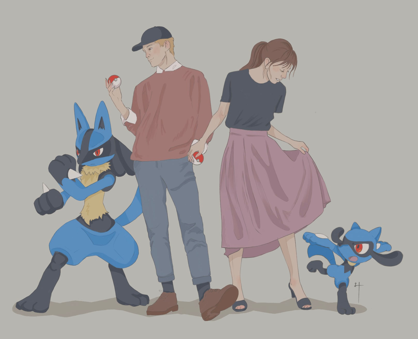 Custom Pokemon Trainer and Pokemon | Trainer and Pokemon Pet Portrait ...