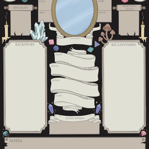 Dnd 5e Character Sheet - Full Colour Black Background - Printable ...