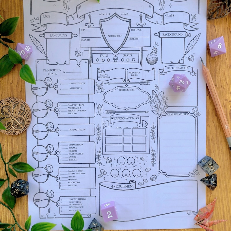 Feuille dnd sheet 5e - Etsy Canada