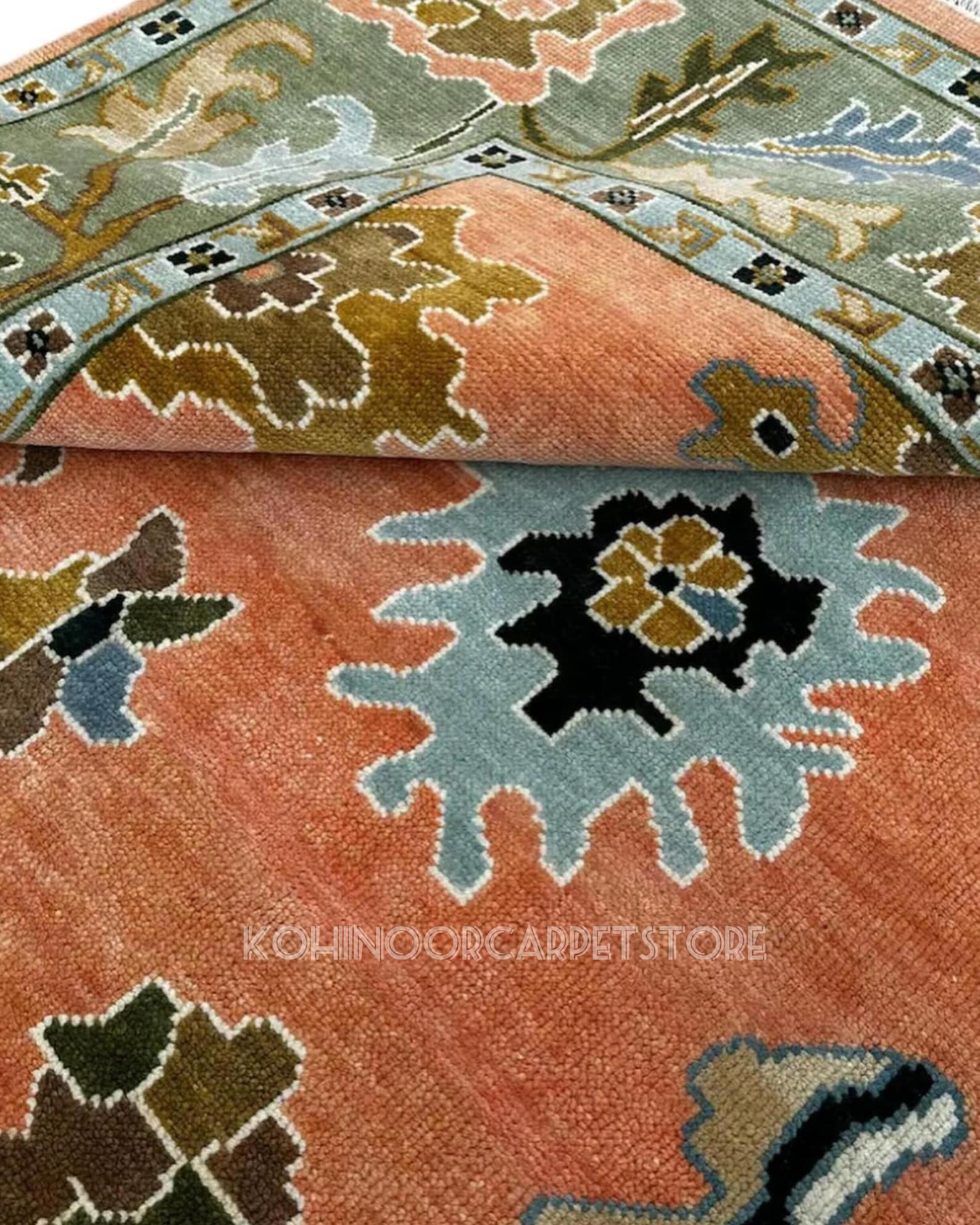 Rust Oushak Rug 8x10 - Modern Rust Rug for Livingroom Hall Office ...