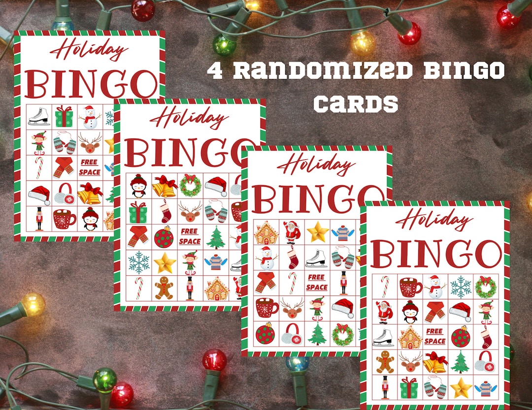 Instant Download Christmas Bingo Game Activity Printable Holiday Bingo ...