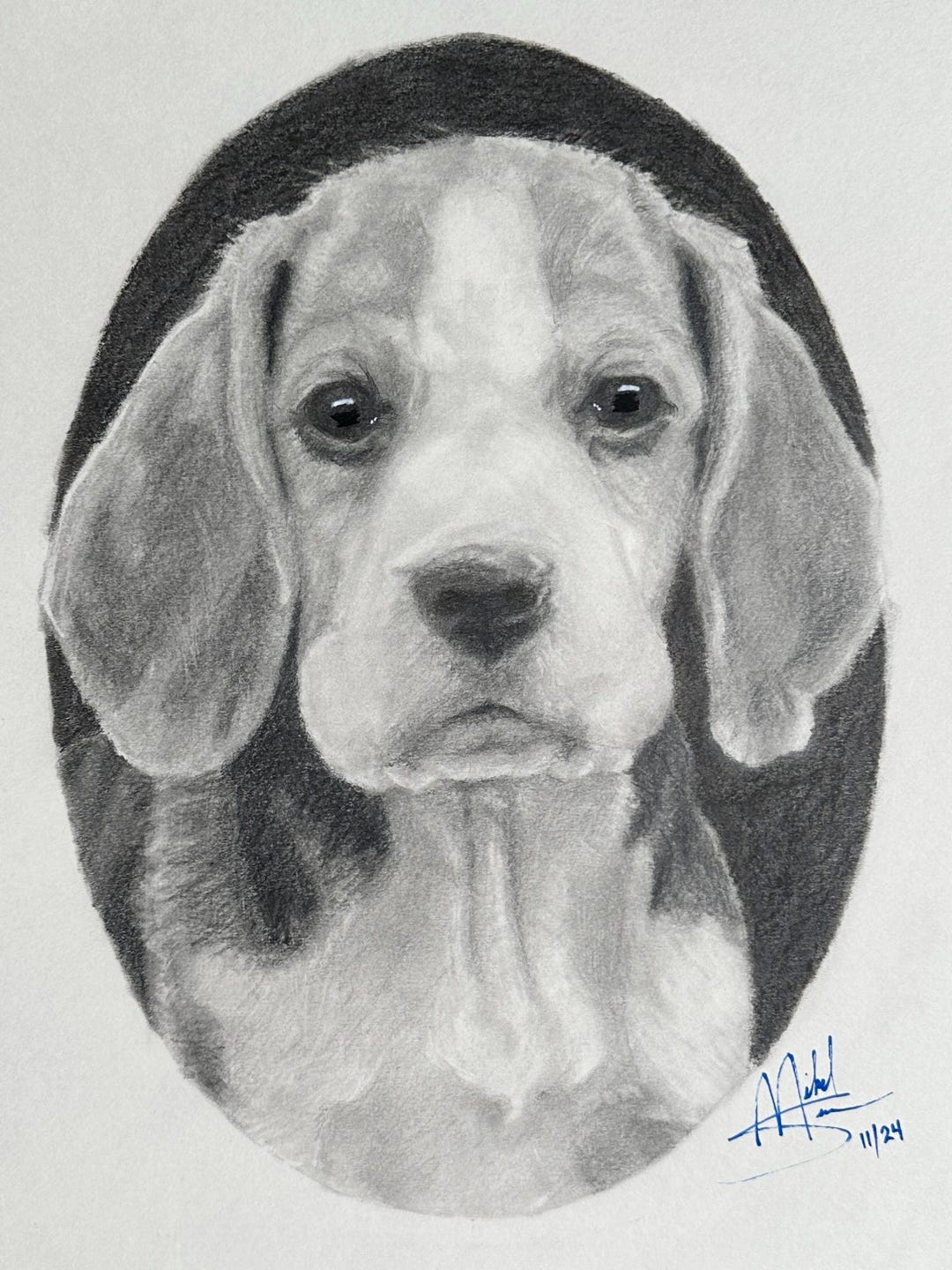 Hand Drawn Beagle Portrait | Dog Drawing | Dog Art | Doggie Decor ...
