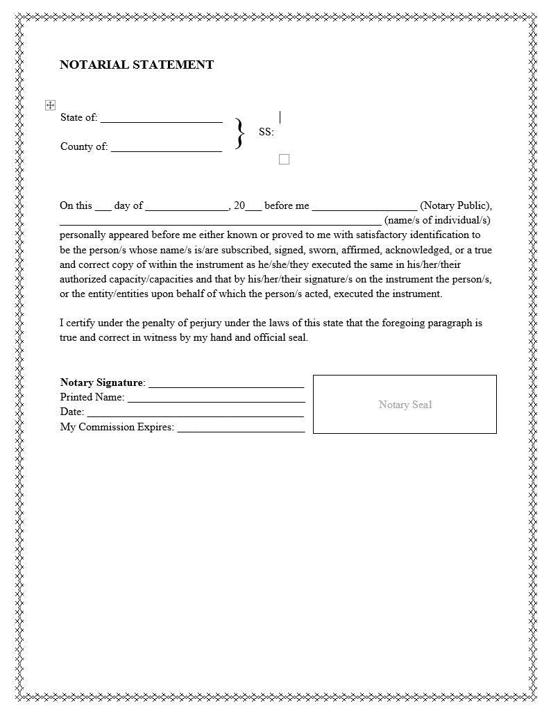 Notarial Statement - Etsy
