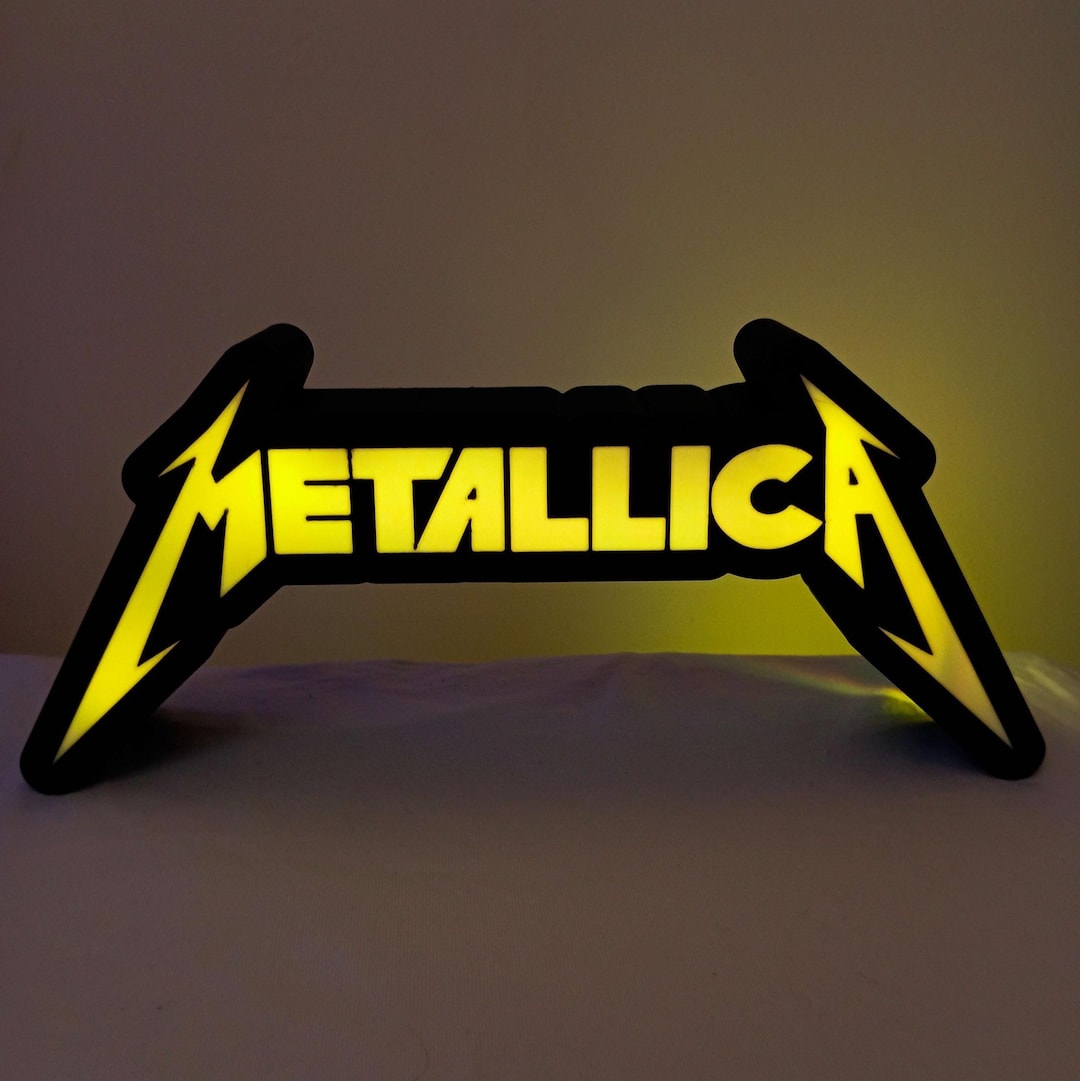Metallica Logo 3D Lamp – Handmade RGB LED Light | Rock Music Fan Decor ...
