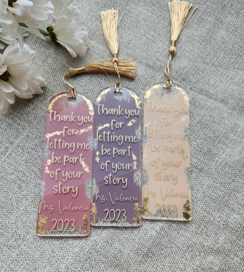 Personalized Teacher Bookmark Gift Acrylic Bookmark Teacher - Etsy