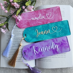 Personalized Acrylic Bookmark: Custom Name Vinyl Decal Reader Gift - Etsy