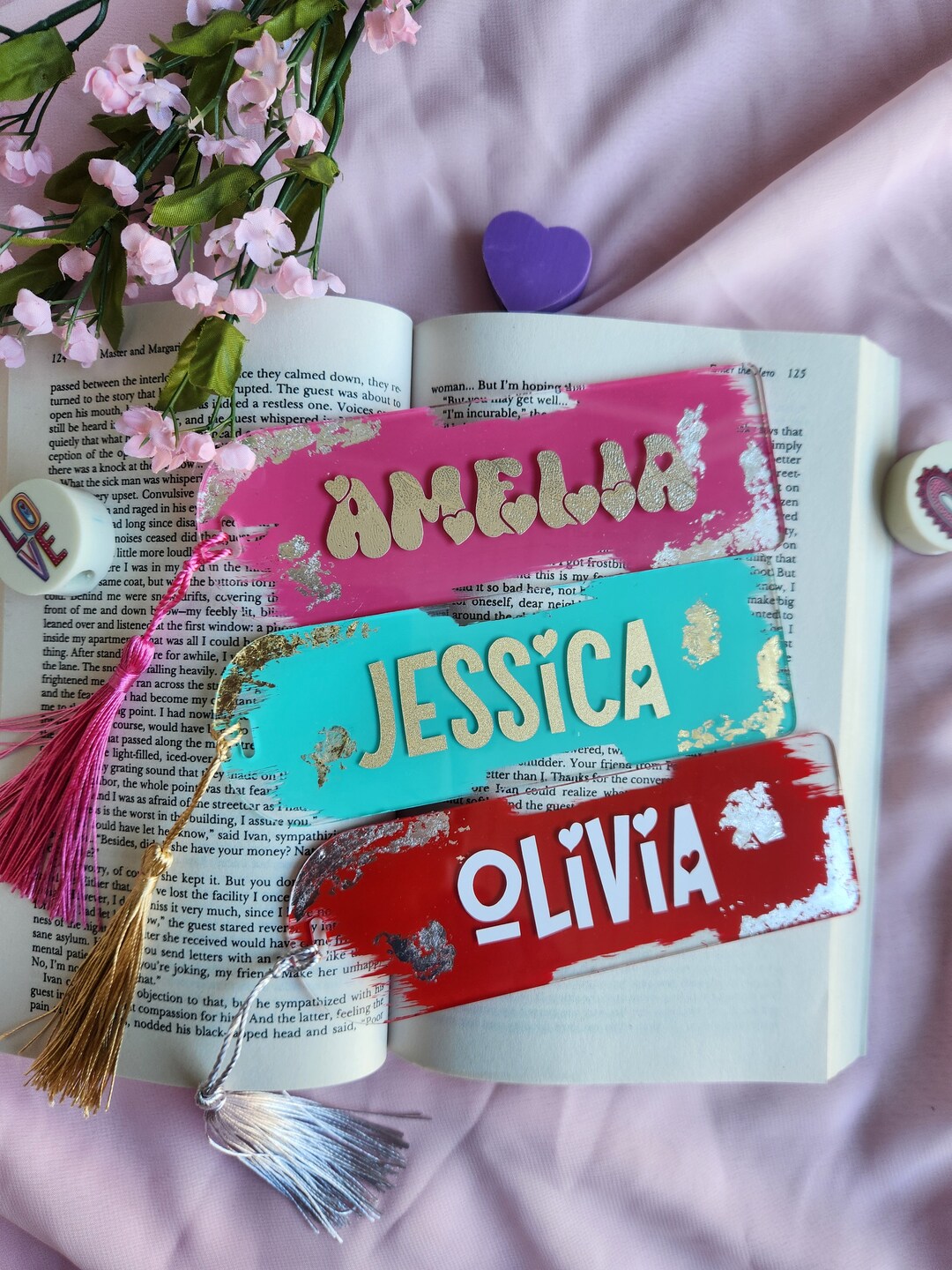 Personalized Acrylic Bookmark: Custom Name Vinyl Sign, Reader Gift - Etsy