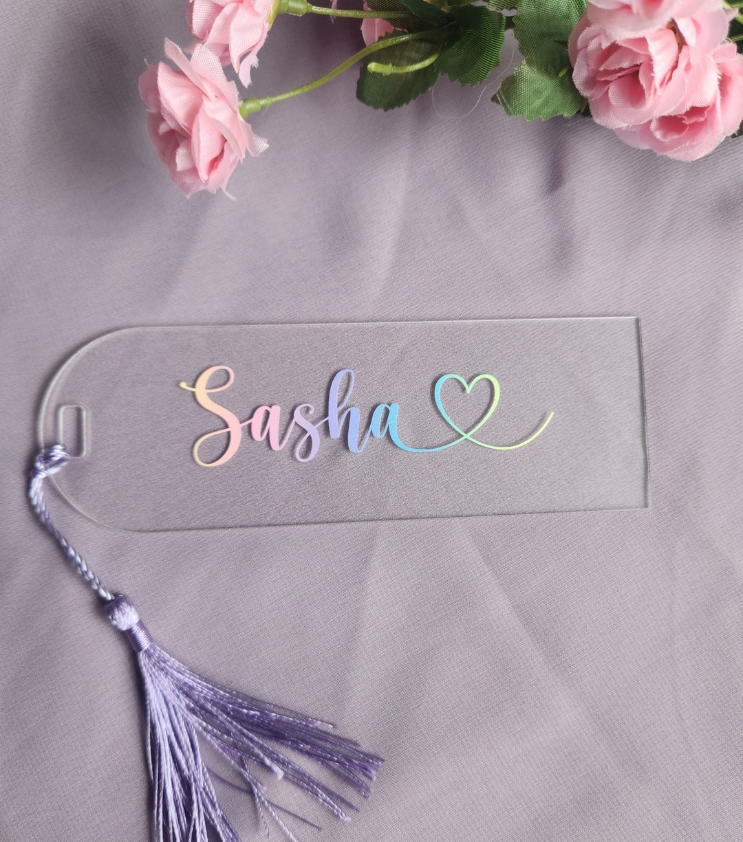 Personalized Acrylic Bookmark: Custom Name Vinyl Decal - Reader Gift - Etsy