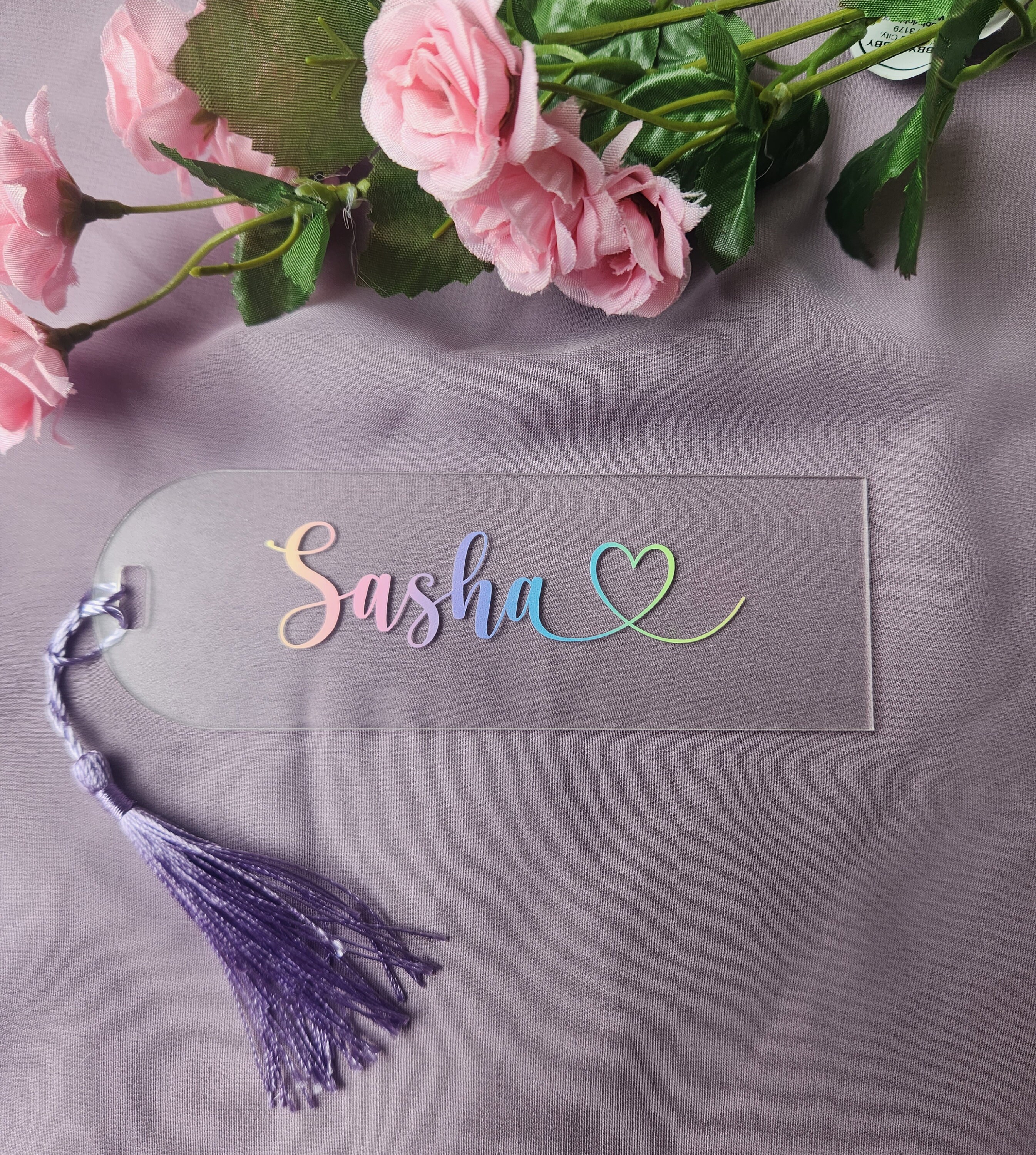 Personalized Acrylic Bookmark: Custom Name Vinyl Decal - Reader Gift - Etsy