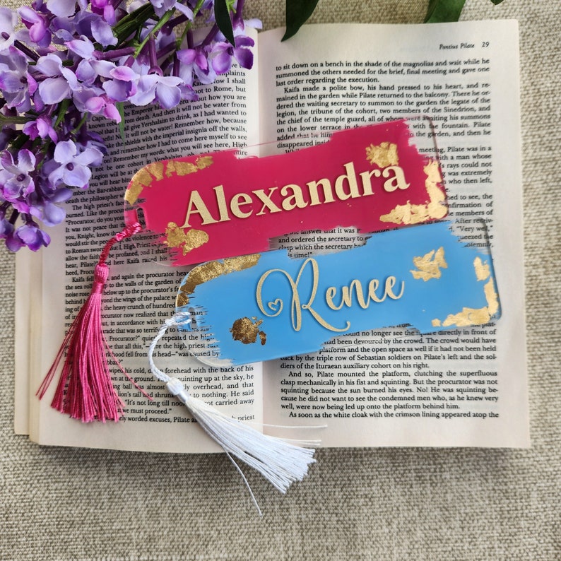 Personalized Acrylic Bookmark: Custom Name Reader Gift - Etsy