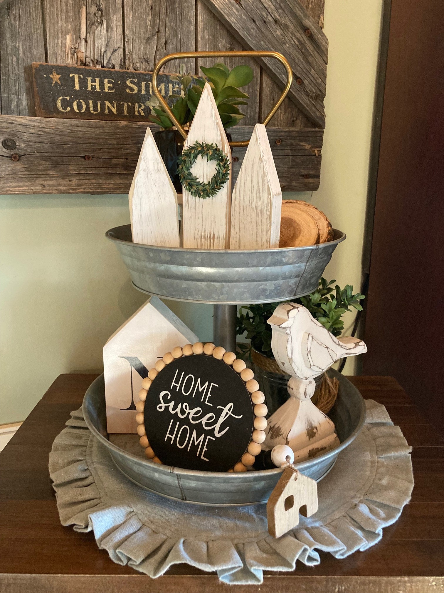 3 Pc. Set of Farmhouse Tray Decor - Etsy