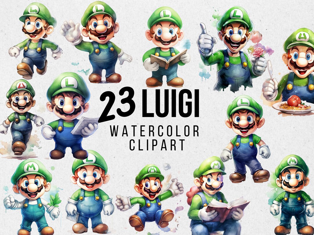 Luigi Clipart, Luigi Watercolor, Luigi Png, Luigi From Super Mario ...