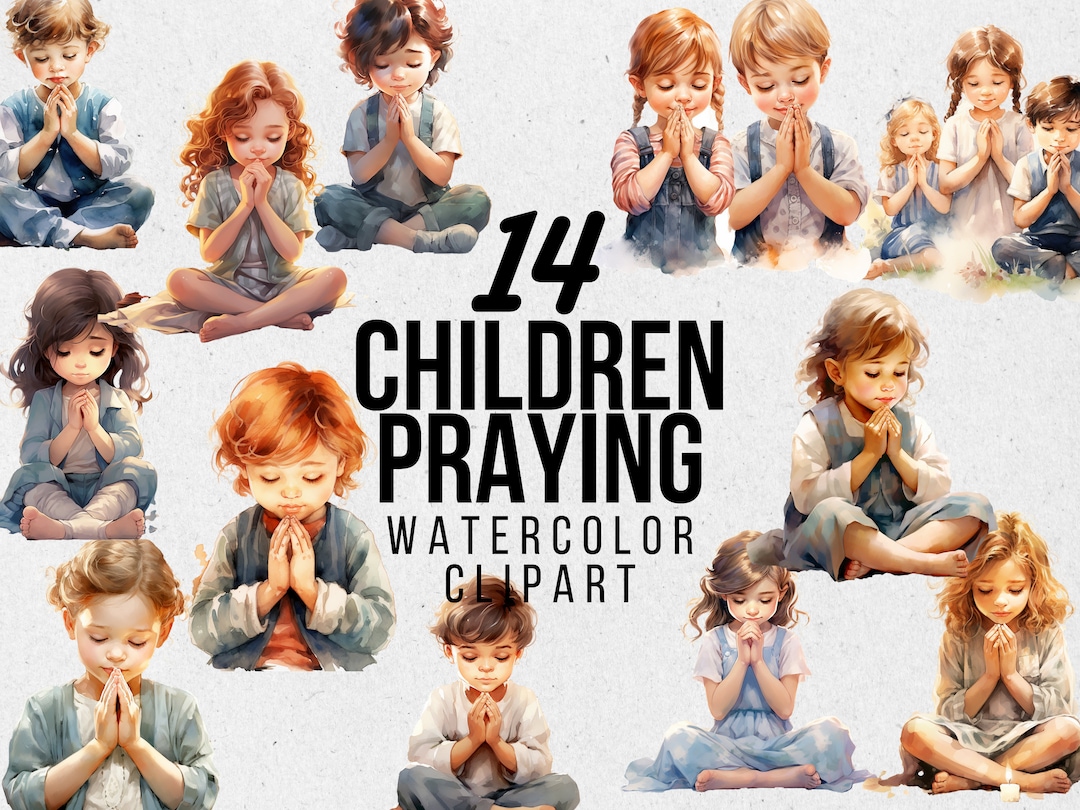 Praying Kids Clipart, Praying Children PNG, Little Angel Prayers ...