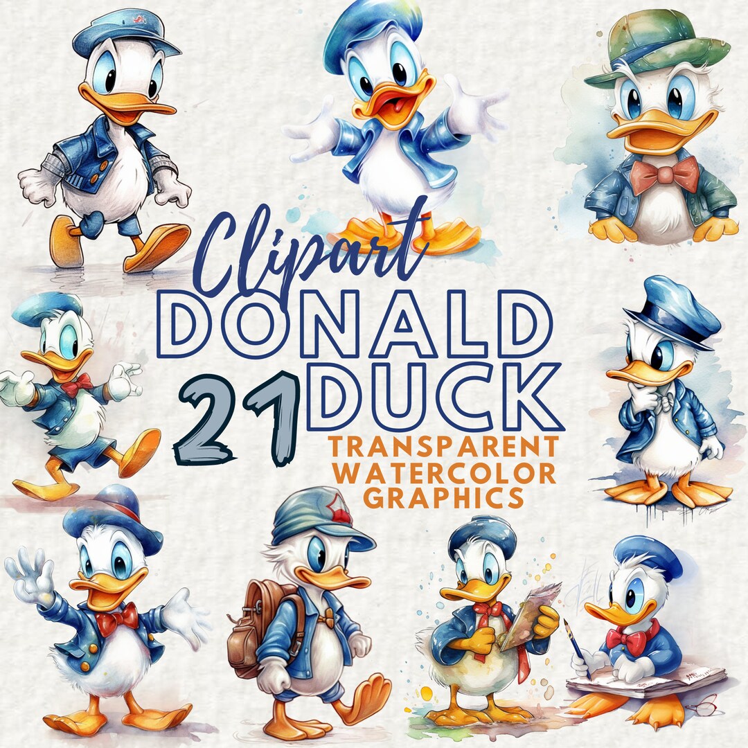 Donald Duck Clipart, Donald Watercolor, Watercolor Donald, Donald Duck ...