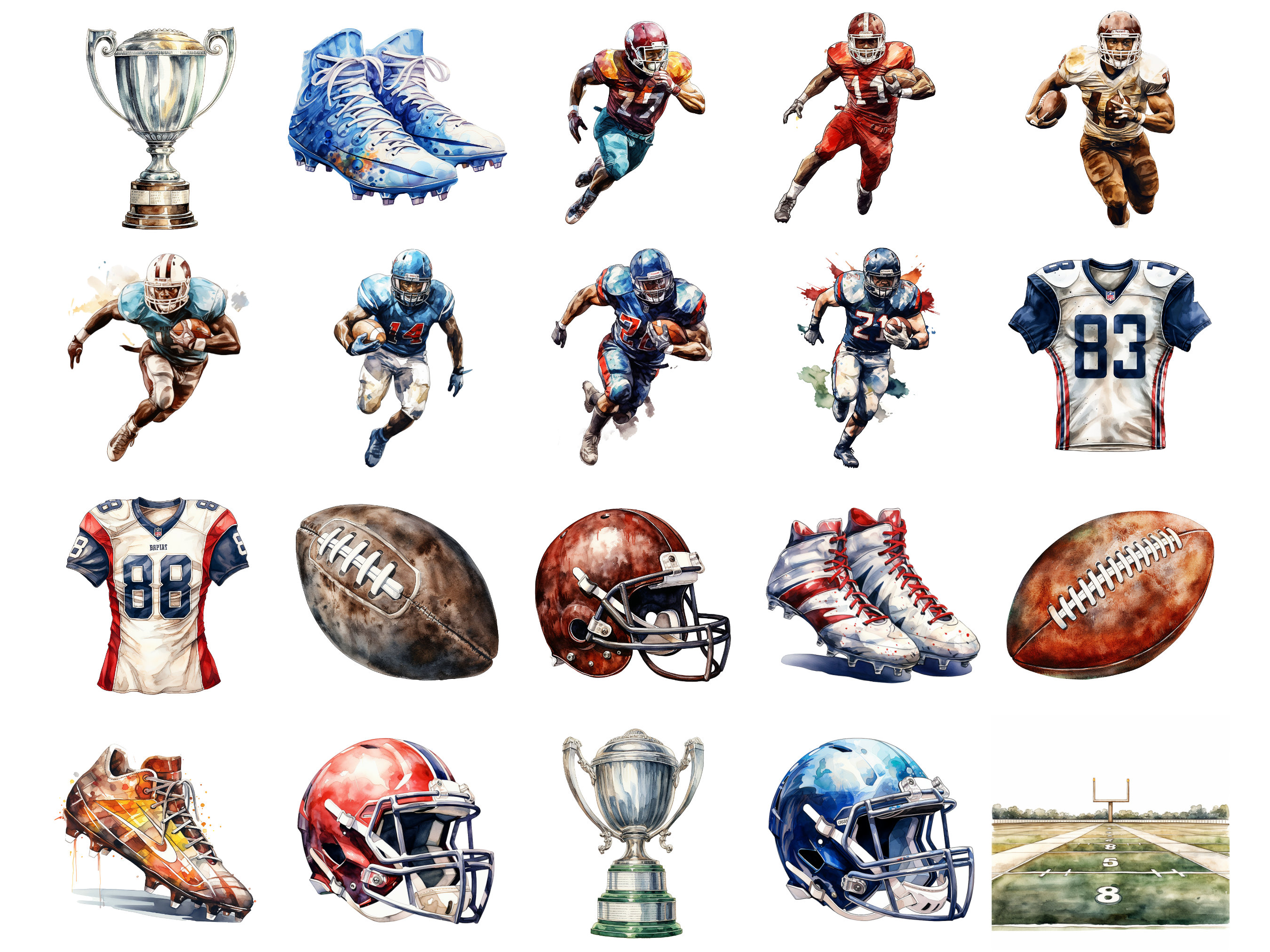 Football Sport Clipart, Football Watercolor, American Football Png ...