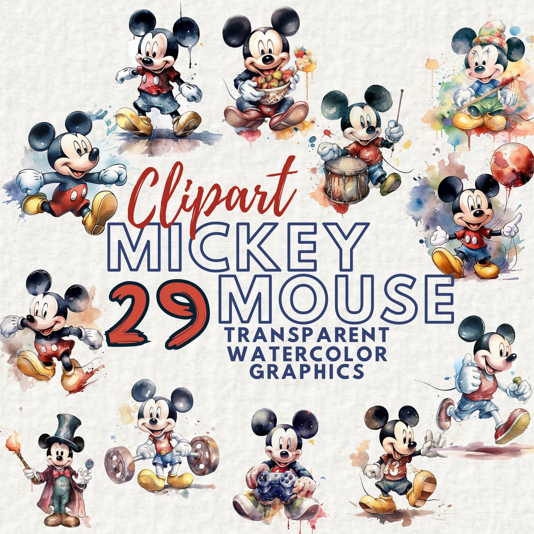 Mickey Mouse Clipart, Mickey Watercolor, Watercolor Mickey, Mickey ...