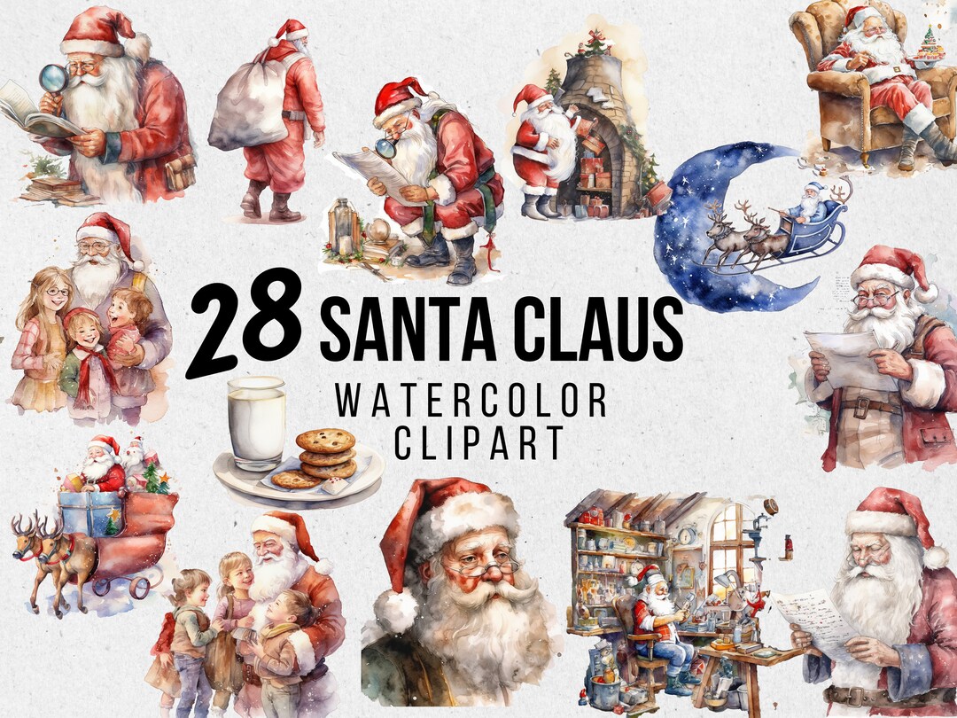 Santa Claus Clipart, Santa Claus Watercolor, Santa Claus Png, Santa ...