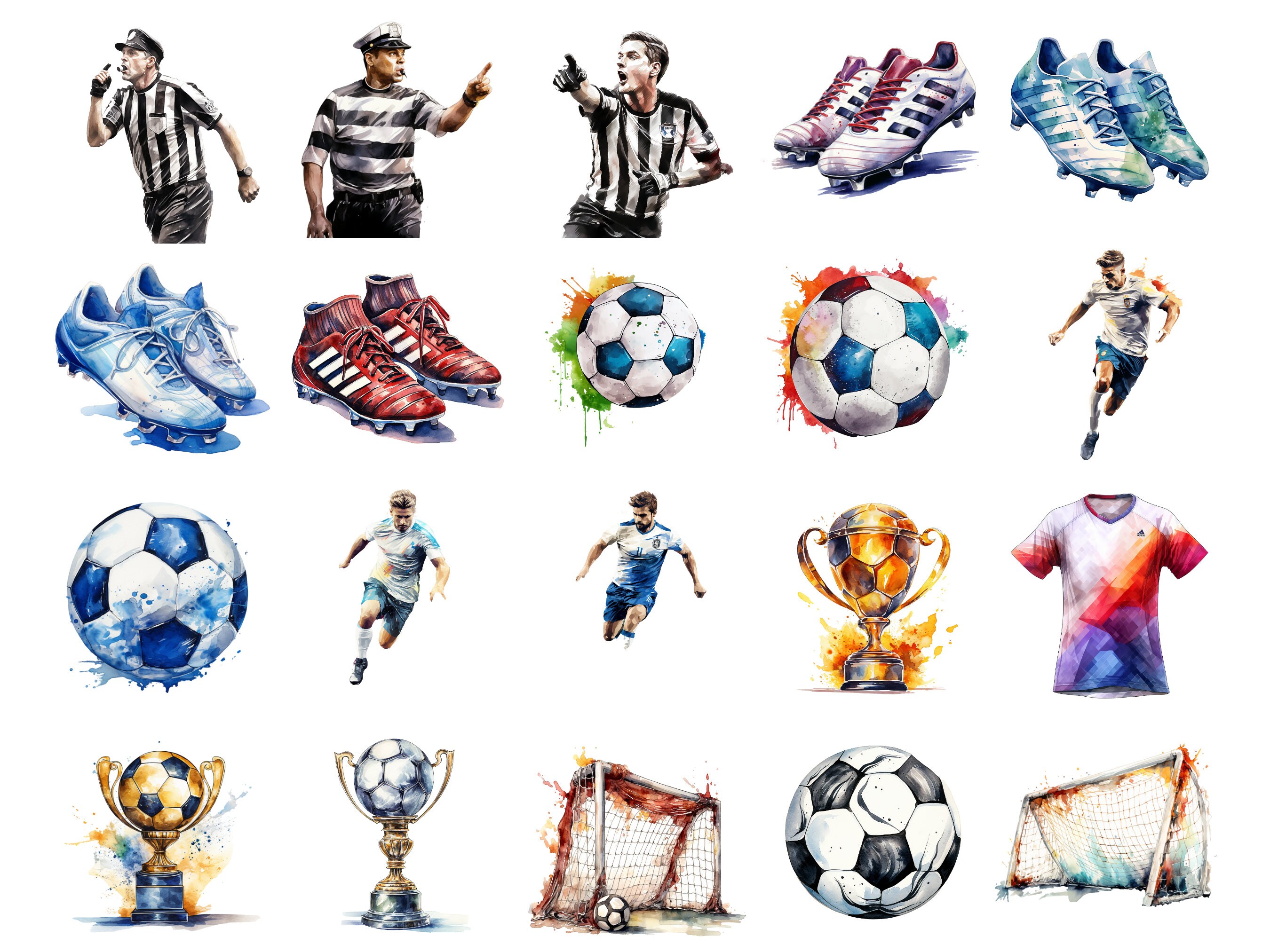 Soccer Clipart, Soccer Watercolor, Soccer Png, Soccer-comercial Use ...