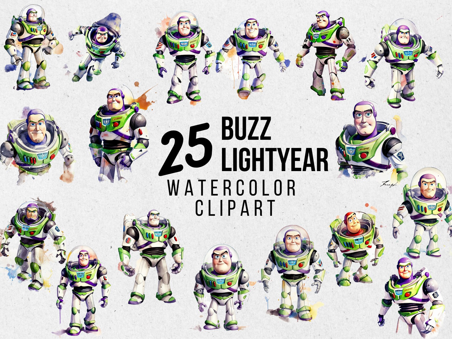 Buzz Lightyear Clipart, Buzz Watercolor, Buzz Png, Buzz Lightyear Toy ...