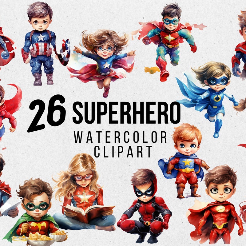 Superhero Clipart - Etsy