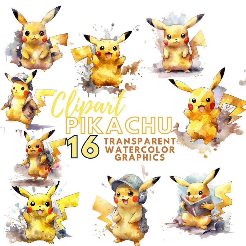 Pikachu Clipart - Etsy