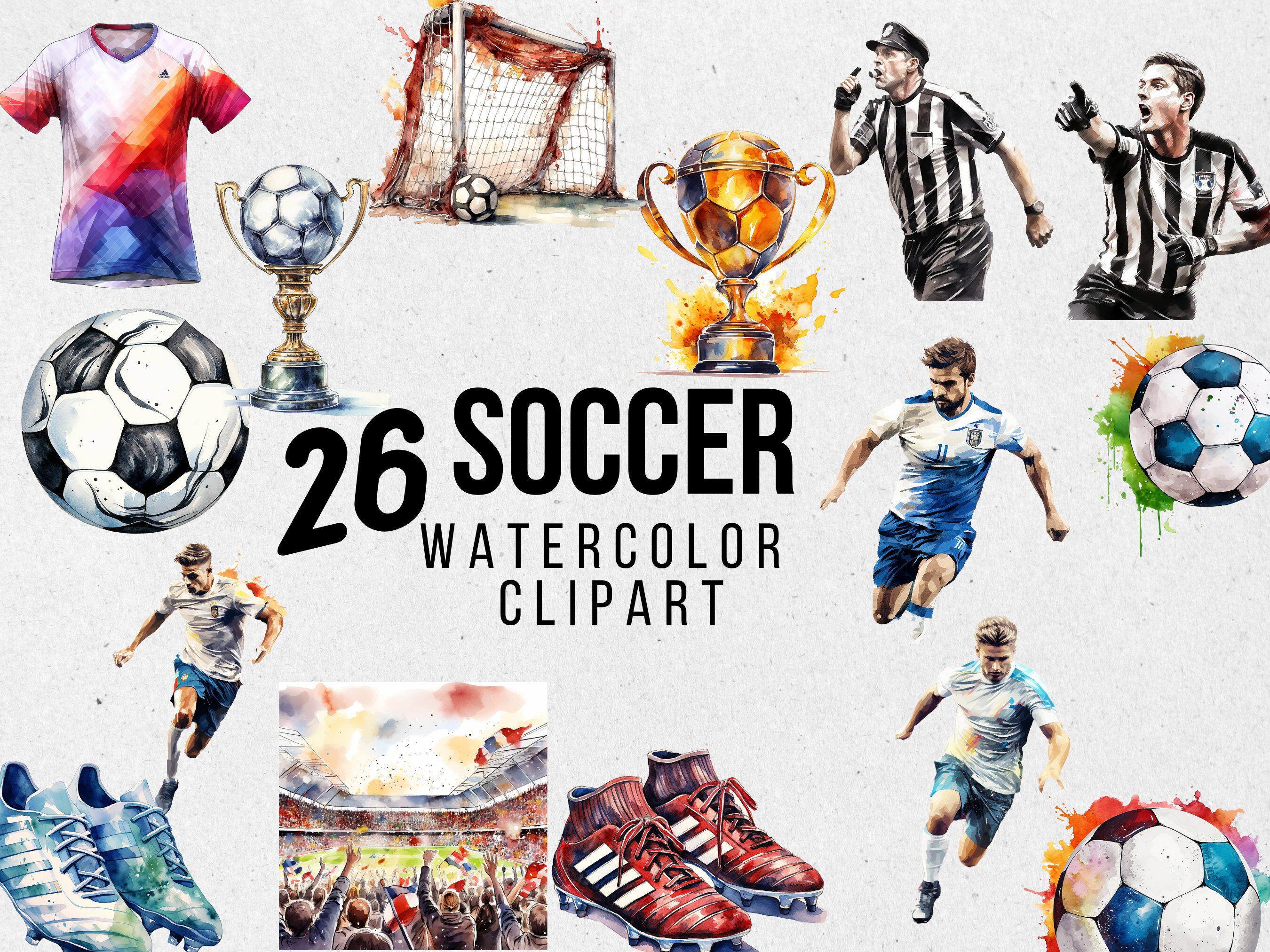 Soccer Clipart, Soccer Watercolor, Soccer Png, Soccer-comercial Use ...