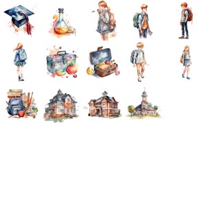 Watercolor Back-to-school Clipart Bundle, Back-to-school Png & Svg ...