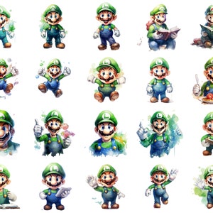 Luigi Clipart, Luigi Watercolor, Luigi Png, Luigi From Super Mario ...