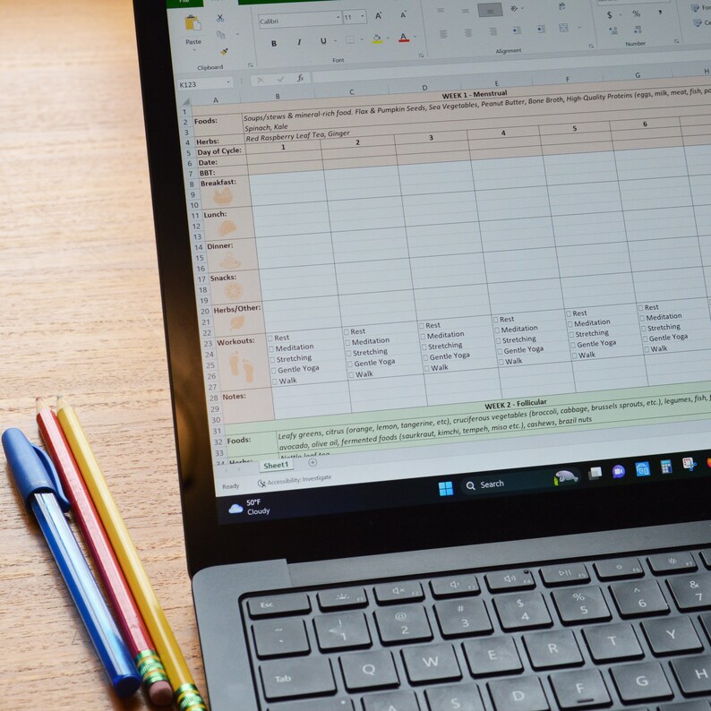 Cycle Syncing Worksheet | Excel Digital Download - Etsy