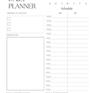 Time Blocking Daily Planner- Download and Printable - Etsy
