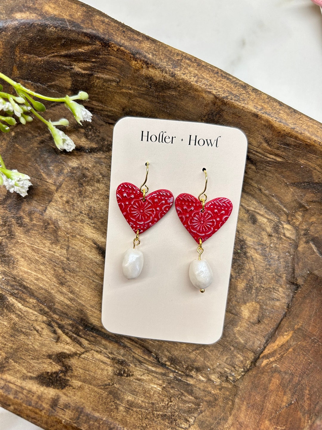 Folk Art Valentine Hearts - Etsy