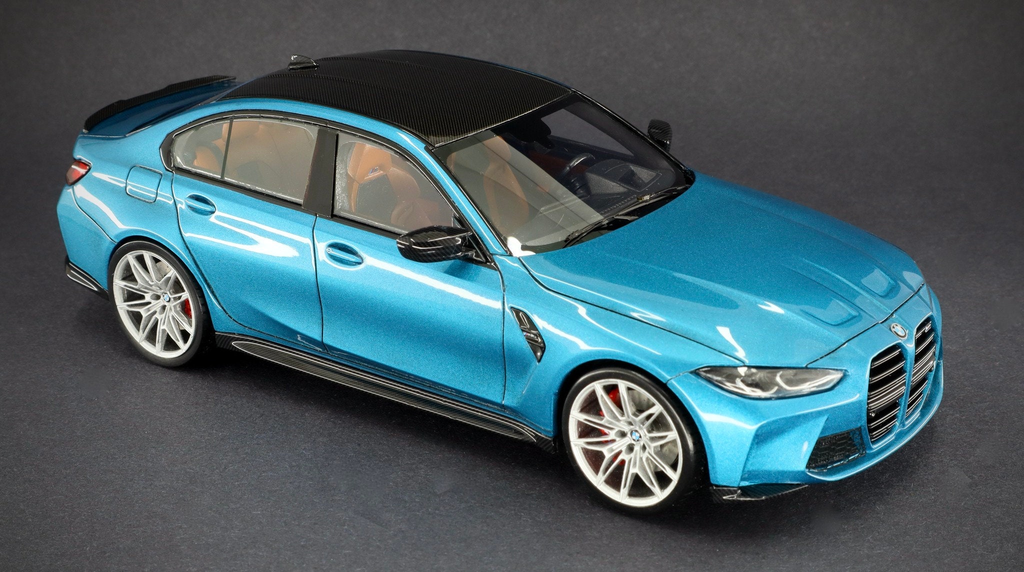 Alpha Model 1/24 BMW M3 G80 Snapper Rocks Blue Handmade Model Display ...