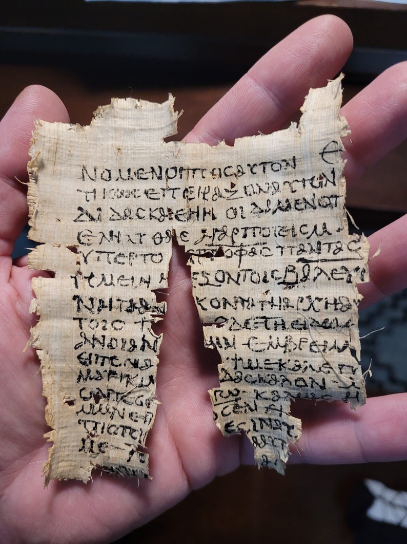 Egerton Papyrus 2 (aka, the Unknown Gospel) Replica on Egyptian Papyrus ...