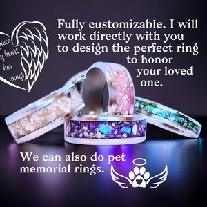 Custom Cremation Memorial Ring Ash Ring Pet Cremation - Etsy