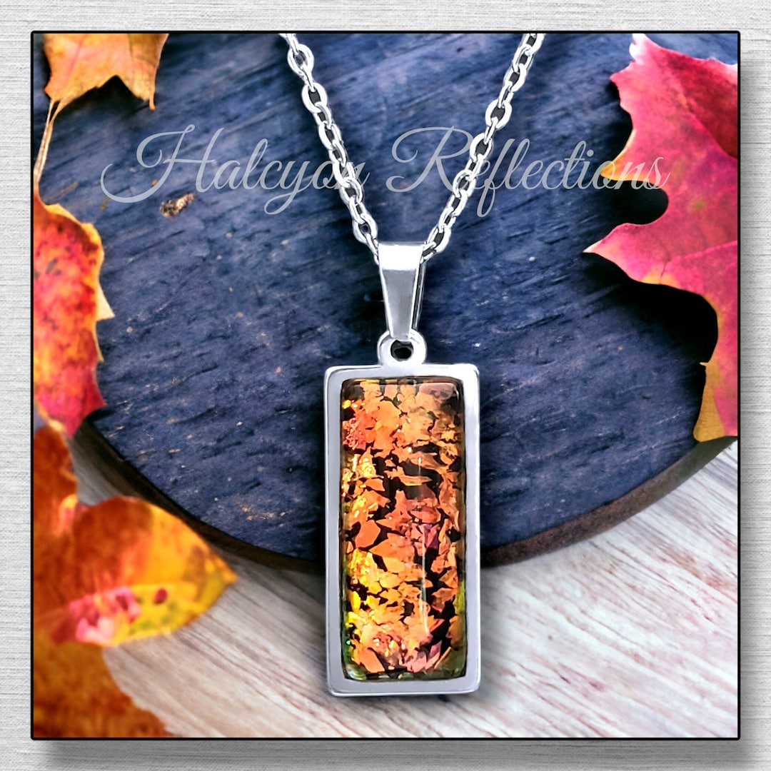 Color Changing Pendant Necklace: Autumn Chameleon Sandstone, Surgical ...