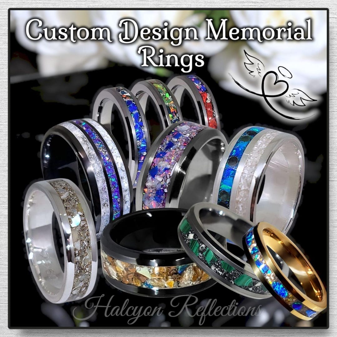 Custom Cremation Memorial Ring - Ash Ring - Pet Cremation - Remains ...