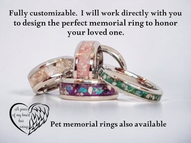Custom Cremation Memorial Ring Ash Ring Pet Cremation - Etsy