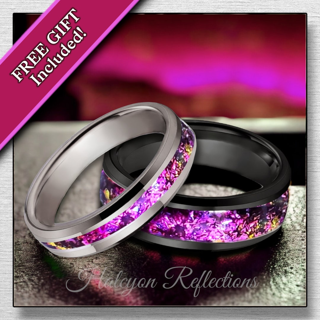 The Mystic's Glow Ring, Tungsten Carbide, 8mm-6mm-4mm, Man's, Woman's ...