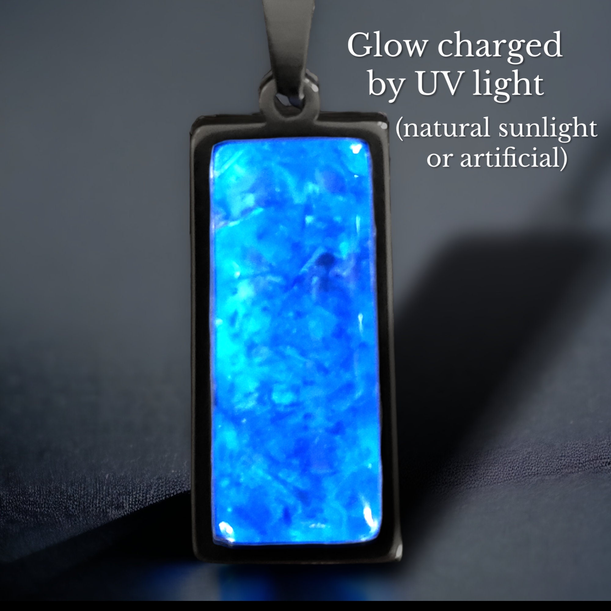 The Blue Kryptonite Glow Pendant With Chain 316 Stainless - Etsy