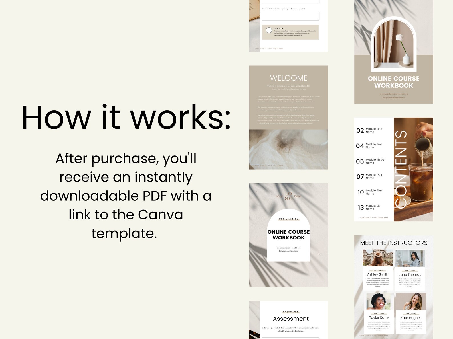 Canva Online Course Workbook Templates | Coaching Worksheet Canva ...