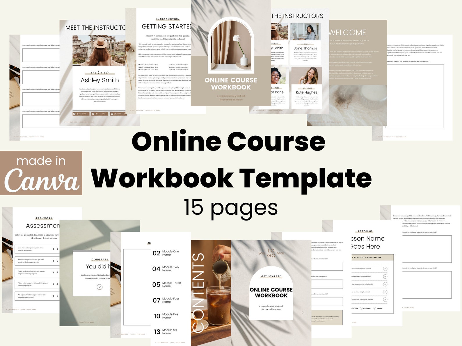 Canva Ebook and Workbook Template Bundle | Canva Online Course Ebook ...