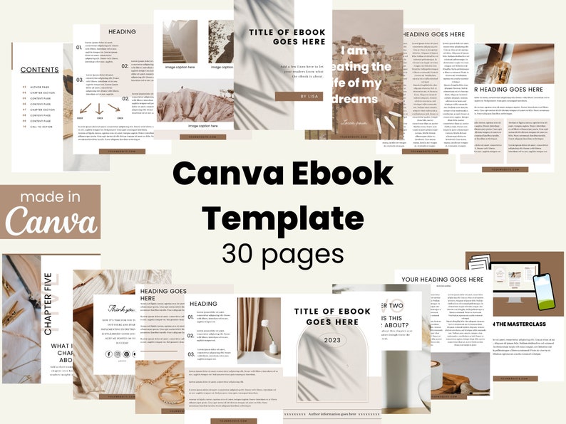 Canva Ebook and Workbook Template Bundle | Canva Online Course Ebook ...