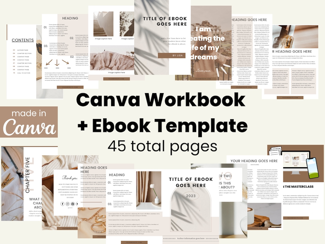 Canva Ebook and Workbook Template Bundle | Canva Online Course Ebook ...