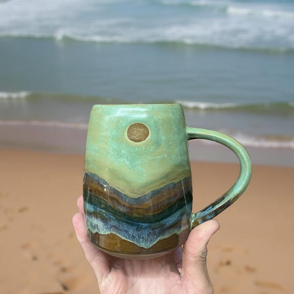 Handmade Crow Pottery Mug - Etsy