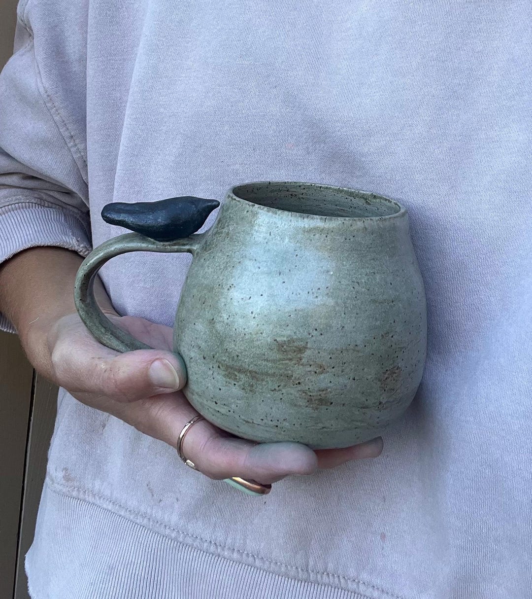 Grey Crow or Raven Mug - Etsy
