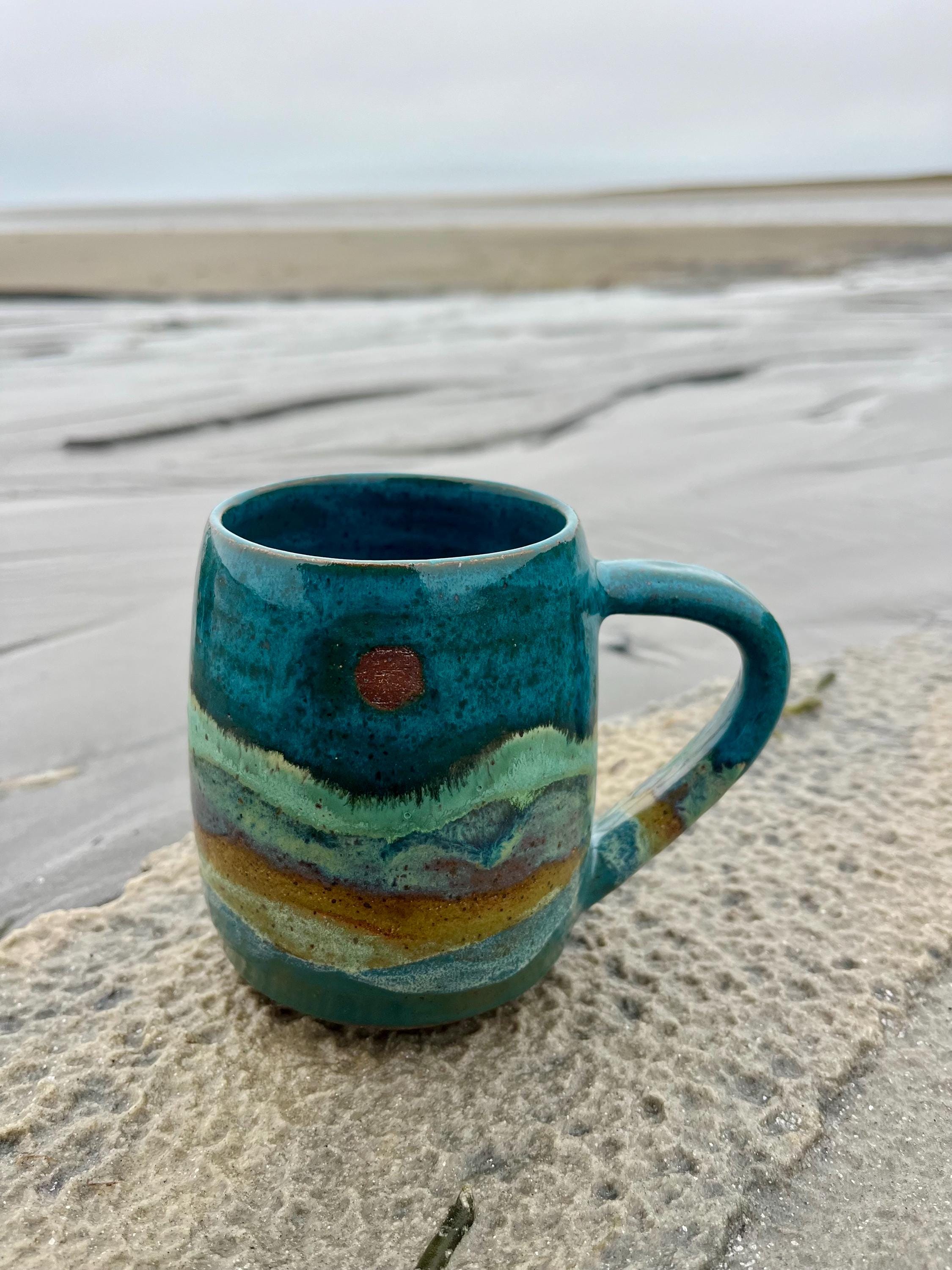 Ceramic Turquoise Ocean Mug - Etsy